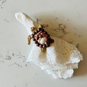 Pier 1 | Dining | Pier Turtle Beaded Shell Napkin Rings Set Of 4 | Poshmark